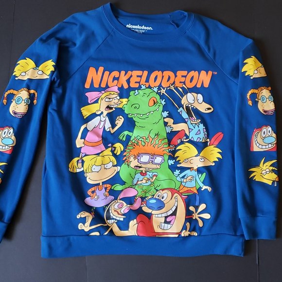 Nickelodeon | Tops | Nickelodeon Sweatshirt 9s Characters Crew Neck ...